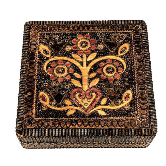 Source Unknown | Other | Vintage Poland Wood Hand Carved Painted ...